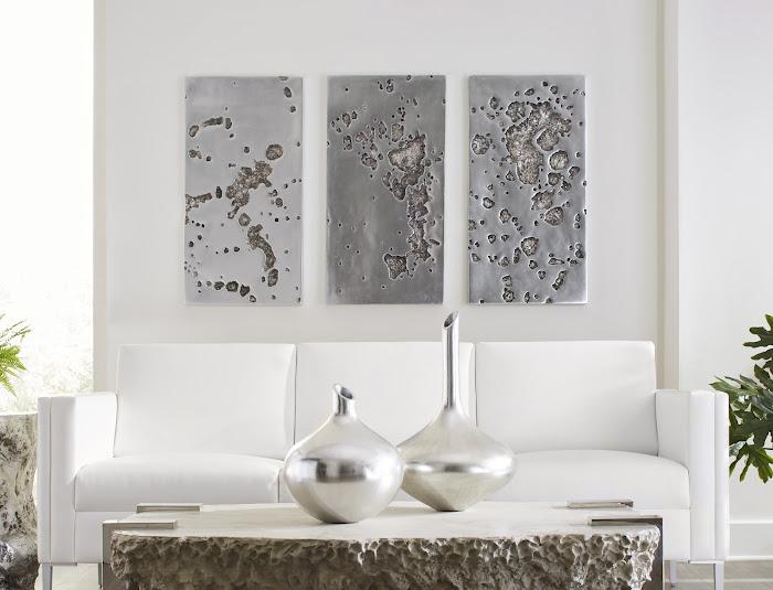 Splotch Wall Art, Rectangle, Silver Leaf