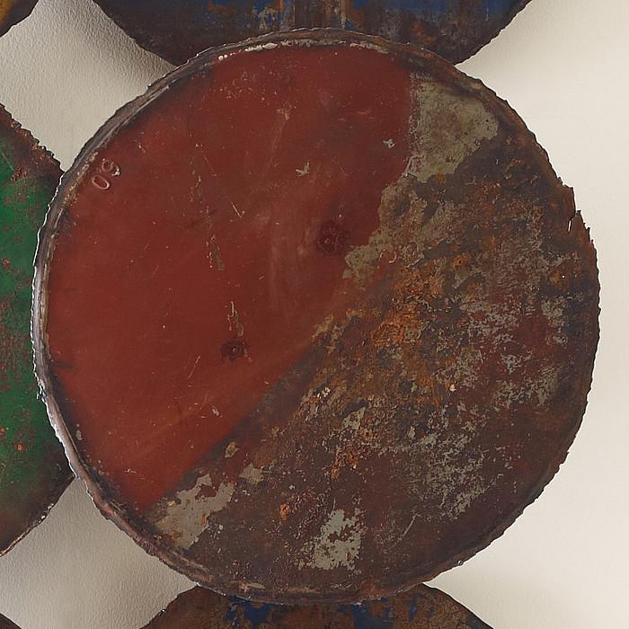 Reclaimed Oil Drum Wall Disc, Individual Pieces, Assorted Colors and Depths